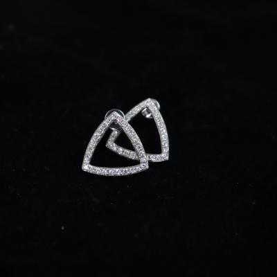 China Customized 18K Gold Triangle Diamond Earrings Fine Jewelry IGI GIA Lab Grown Diamonds Perfect Anniversary Wedding Banquet Gift for sale