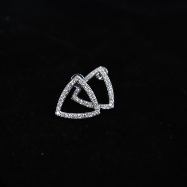Quality Customized 18K Gold Triangle Diamond Earrings Fine Jewelry IGI GIA Lab Grown for sale