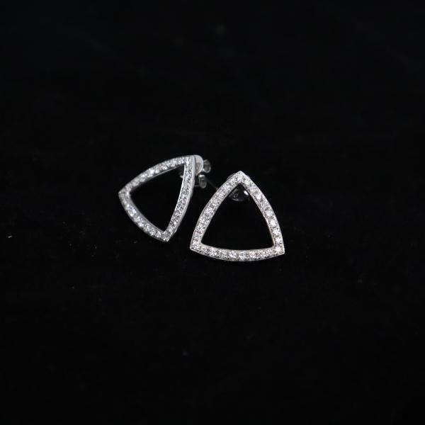 Quality Customized 18K Gold Triangle Diamond Earrings Fine Jewelry IGI GIA Lab Grown for sale