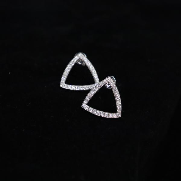 Quality Customized 18K Gold Triangle Diamond Earrings Fine Jewelry IGI GIA Lab Grown for sale