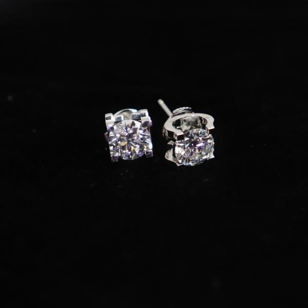 Quality Classic 1 Carat Lab Grown VVS 1 Round Cut Diamond 18K Gold Stud Earrings Wholesale Jewelry for Weddings and Parties Men Women for sale