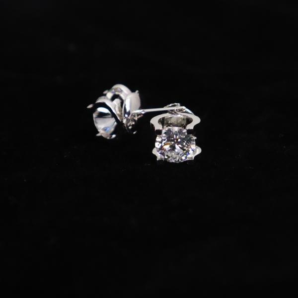 Quality Classic 1 Carat Lab Grown VVS 1 Round Cut Diamond 18K Gold Stud Earrings for sale