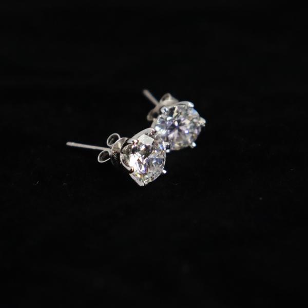 Quality Wholesale 18K White Gold Plated 1CT Lab Diamond Stud Earring Fashion Jewelry for for sale