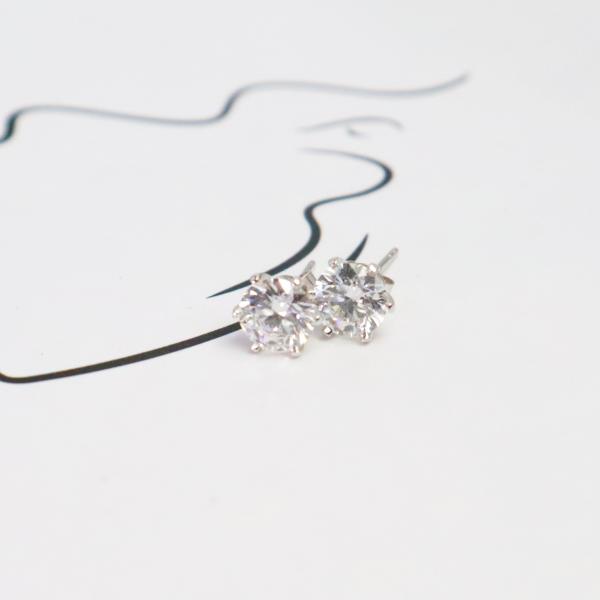 Quality Wholesale 18K White Gold Plated 1CT Lab Diamond Stud Earring Fashion Jewelry for for sale