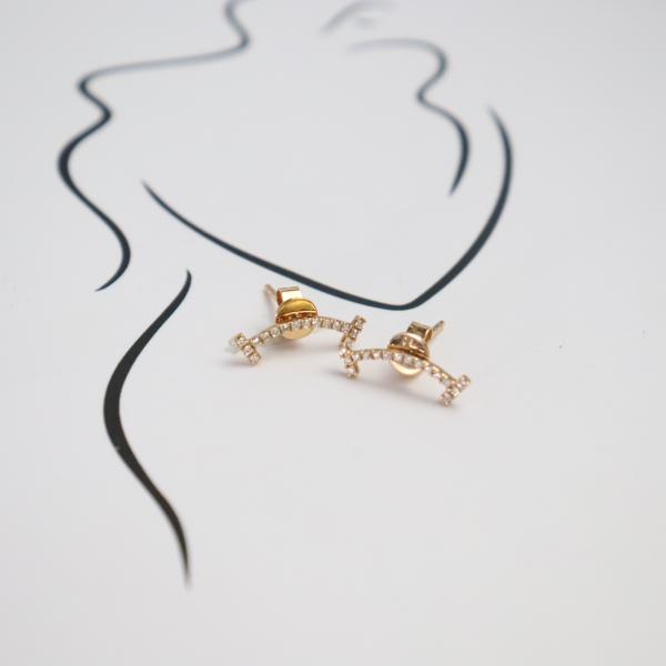 Quality Smile Anti-Exposure Design 18K White Gold Earrings with IGI Certified Lab-Grown for sale