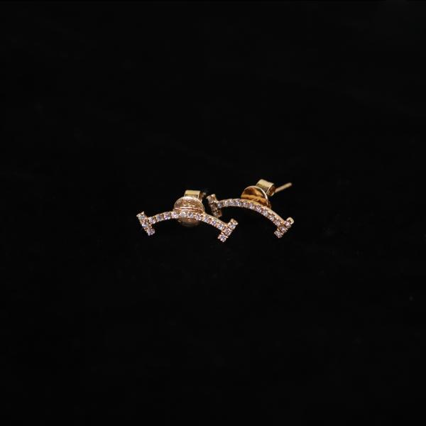 Quality Smile Anti-Exposure Design 18K White Gold Earrings with IGI Certified Lab-Grown for sale