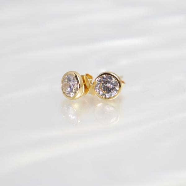 Quality 1 Carat Lab Grown Diamond 18k Yellow Gold Stud Earrings for Sale for sale