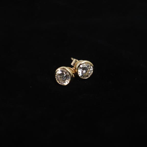 Quality 1 Carat Lab Grown Diamond 18k Yellow Gold Stud Earrings for Sale for sale