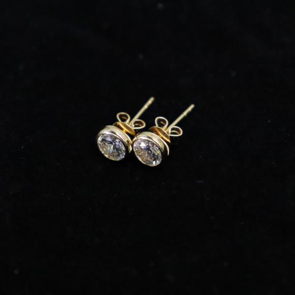Quality 1 Carat Lab Grown Diamond 18k Yellow Gold Stud Earrings for Sale for sale