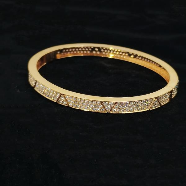 Quality Women's Classic Geometric Triangle Band with Micro Paved Diamond 10K 14K 18K for sale