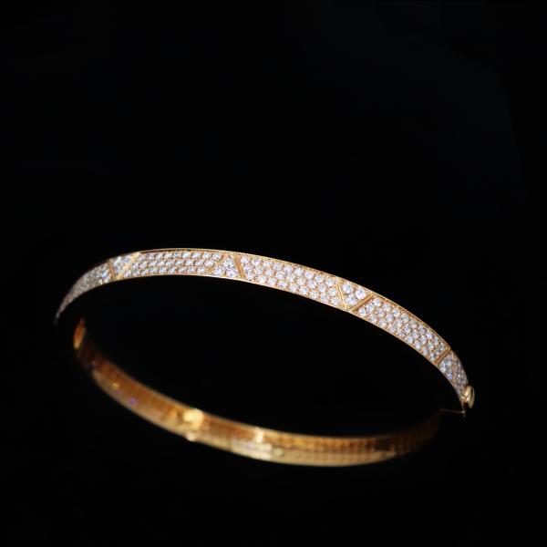 Quality Women's Classic Geometric Triangle Band with Micro Paved Diamond 10K 14K 18K for sale