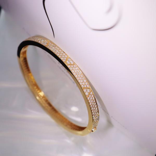 Quality Women's Classic Geometric Triangle Band with Micro Paved Diamond 10K 14K 18K for sale