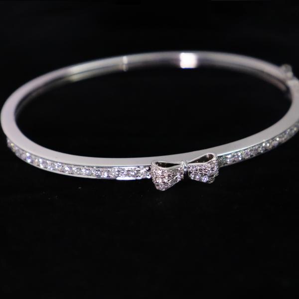 Quality 18K Solid Gold Classic Bracelet with Custom Bowknot VVS Diamond for Women for Wedding or Party Fashion Lab Grown Jewelry Gift for sale