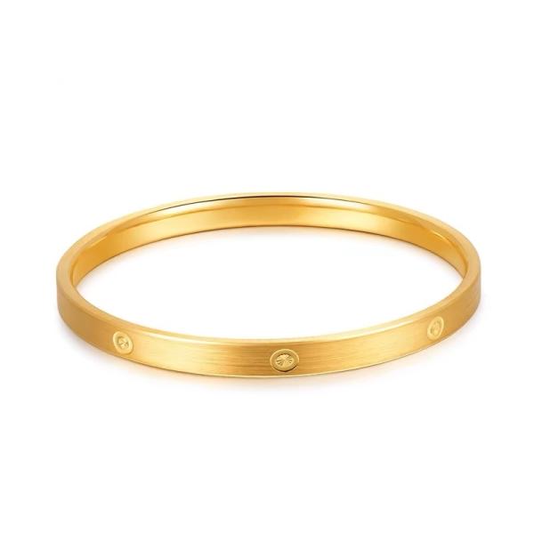 Quality Women's Luxury 10K 14K 18K Gold Round Shape Bangle with Diamond Inset with Classic Romantic Style Wedding Parties IGI Certified for sale