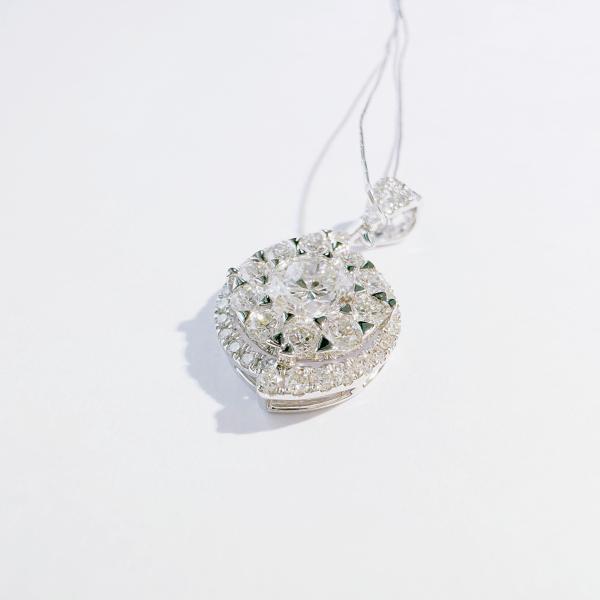 Quality Handmade 18K Gold Luxury Pendant Dainty Diamond Cluster Fashion Jewelry for for sale