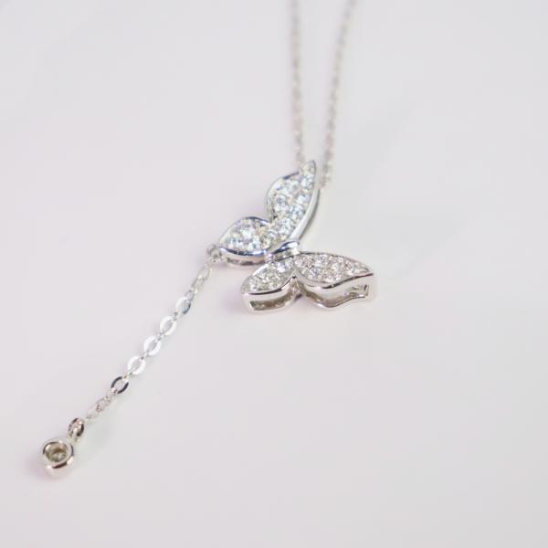 Quality Elegant French Retro Style 18K Gold Pendant Necklace Butterfly Design Luxury Lab for sale