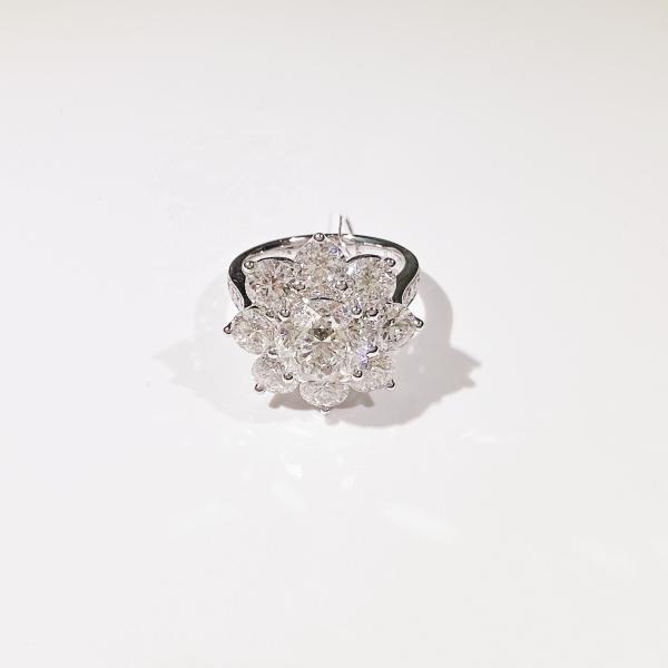 Quality 18K Gold Customized Fine Jewelry IGI GIA Lab Grown Diamond Flower Ring for Women for sale