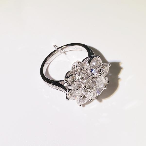Quality 18K Gold Customized Fine Jewelry IGI GIA Lab Grown Diamond Flower Ring for Women for sale