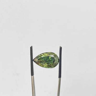 China 12.05 Carat Green Pear Cut Lab Grown HPHT CVD Diamond Loose IGI GIA Certified Fancy Green Color VS 3EX for sale