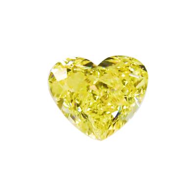 China Yellow Heart Cut 0.5carat- 2.5carat  Lab Grown Diamond HPHT CVD Diamond Fancy Yellow Color VVS VS 3EX LooseDiamond IGI Certified for sale