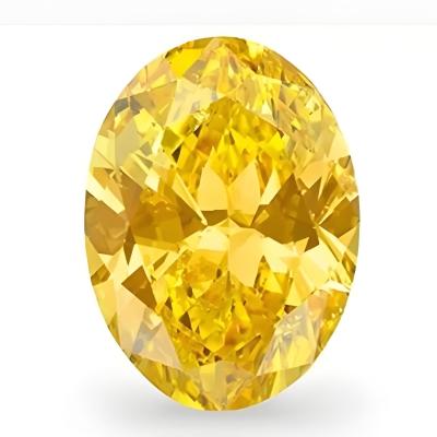 China Yellow  Oval Cut 0.5carat- 2.5carat  Lab Grown Diamond HPHT CVD  Diamond Fancy pink Color VVS VS 3EX Loose Diamond IGI Certified for sale