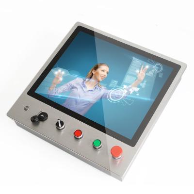 China Industrial Resistive Capacitive HMI Touch Panel PC Button Integrated for sale