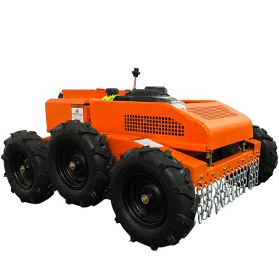 China Gas Powered Remote Control Lawn Mower Tractor 6 Wheel Gps Mininature Garden Weed 550mm for sale