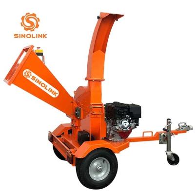 China Sinolink Wood Chipper Machine Yard 15hp Petrol Garden Mulcher for sale