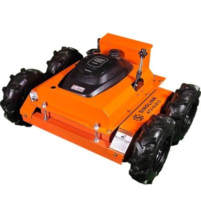 China 22 Inch Gasoline Remote Control Lawn Mower For Steep Hills Petrol 6.5hp 4 Rubber Wheels for sale