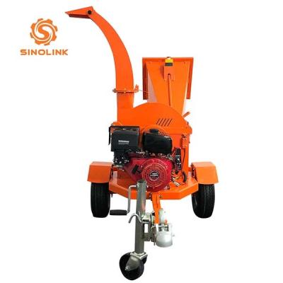China 13.5HP 14HP 15HP Small Gas Wood Chipper With Electric Start Shredder ATV Firewood Processor for sale