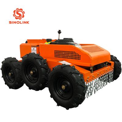 China Gasoline Remote Operated Lawn Mower Wheeled Flail Cutter 6.5hp for sale