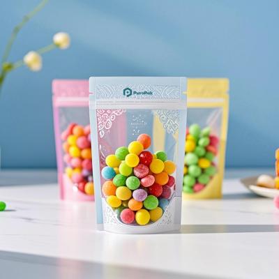 China High Quality Transparent Snack Candy Food Flexible Packaging Stand Pouch Colorful Printed Recycled Materials Durable Plastic Bag for sale