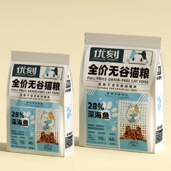 Quality Packaging Plastic Recyclable Custom Logo Gloss Print Flat Lay Bags Reusable Shinny Pet Food Pouch Bags for sale