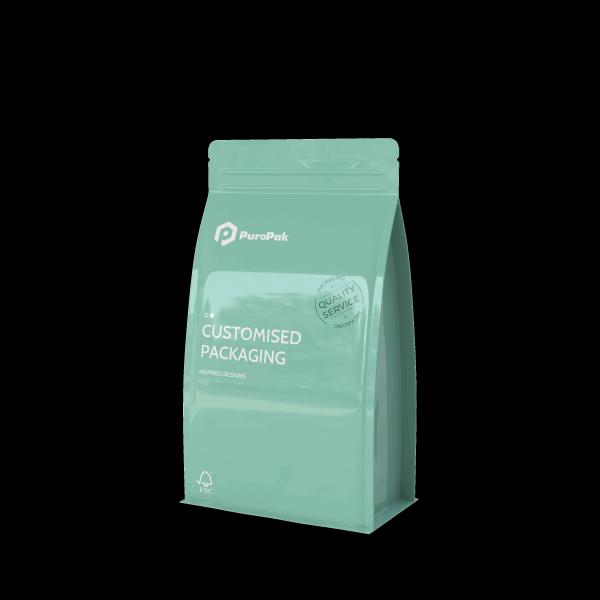 Quality Plastic Stand up Flat Bottom Pouch Bags for Coffee Flexible Packaging with Printing Aluminum Foil Ziplock for sale