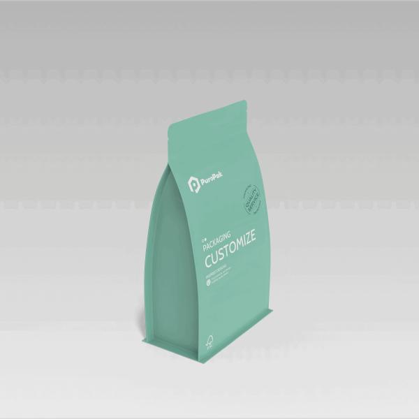 Quality Custom Printed Stand up Pouch Flexible Zipper Side Gusset Bag Packaging 10kg/50kg Flat Bottom Plastic Bags for sale