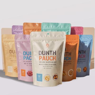 China 250g 500g 1kg Flat Bottom Stand Pouch Plastic Zipper Bags Food Nuts Snack Packaging Bag for sale