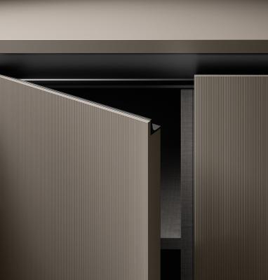 China Classic Modern Grey Kitchen Cabinets Customized Fitted Kitchen Cabinet With Bar Table for sale