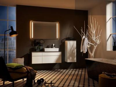 China Customized White Lacquer Bathroom Vanity Modern Floating Storage Cabinet for sale