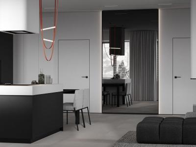 China Handle Free Kitchen Cabinet Modern Design Customized Kitchen Cabinet With Island for sale