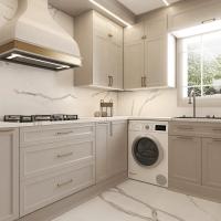 China MDF Lacquer White Complete Kitchen Set Solid Wood Kitchen Cabinet One Stop Solution for sale