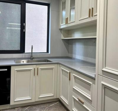 China American Style Kitchen Storage Cupboard Cabinet Prefab Storage Solid Wood Kitchen Cabinet Factory Custom Made for sale