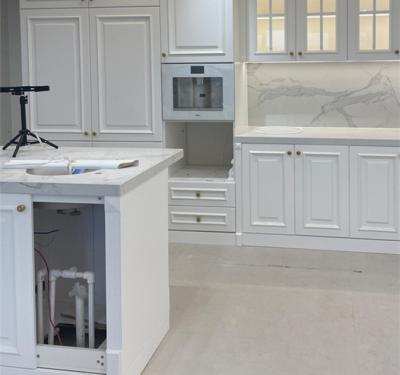 China American Style Kitchen Storage Cupboard Cabinet Prefab Storage Solid Wood Kitchen Cabinet Factory Custom Made for sale