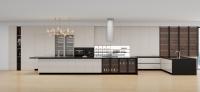 China Modern Modular Melamine Kitchen Cabinets 18mm for Villa and Builder Projects for sale