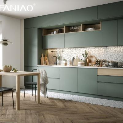 Cina Cina Fabbricante Armadi da cucina in legno compensato Moderni disegni Armadi da cucina in Melamina Flat Pack Modulare in MDF in vendita