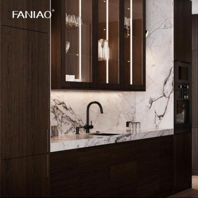 China Smart Modern Style Customize Cabinet Melamine Kitchen Cabinet For Villa Project for sale