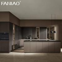 China Wholesale Modern Modular Melamine Kitchen Cabinets Flat Panel Full Overlay 18mm Plywood for sale