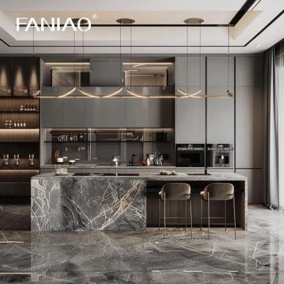 Cina Armadi Fornitore Moderni disegni di cucina dell'isola Armadi di cucina di metallo completo laminato lucido in vendita