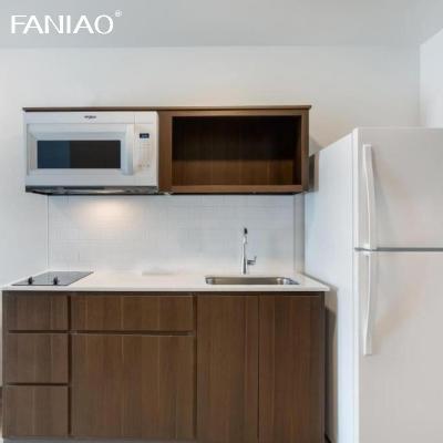 China Keuken voor appartementen Kleine houten kast All in One Keuken Eenheid Modulaire Keukenkasten for sale