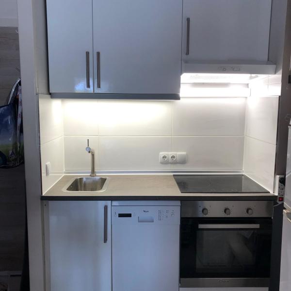 Quality Lacquer Small Kitchen Cabinets Solid Wood All In One Mini Kitchenette for Hotel for sale