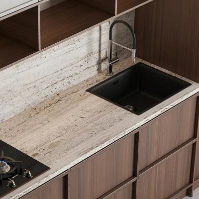 Cina Materiale di porta in legno moderno di lusso Linea scheletrica Armadi da cucina in legno per villa in vendita